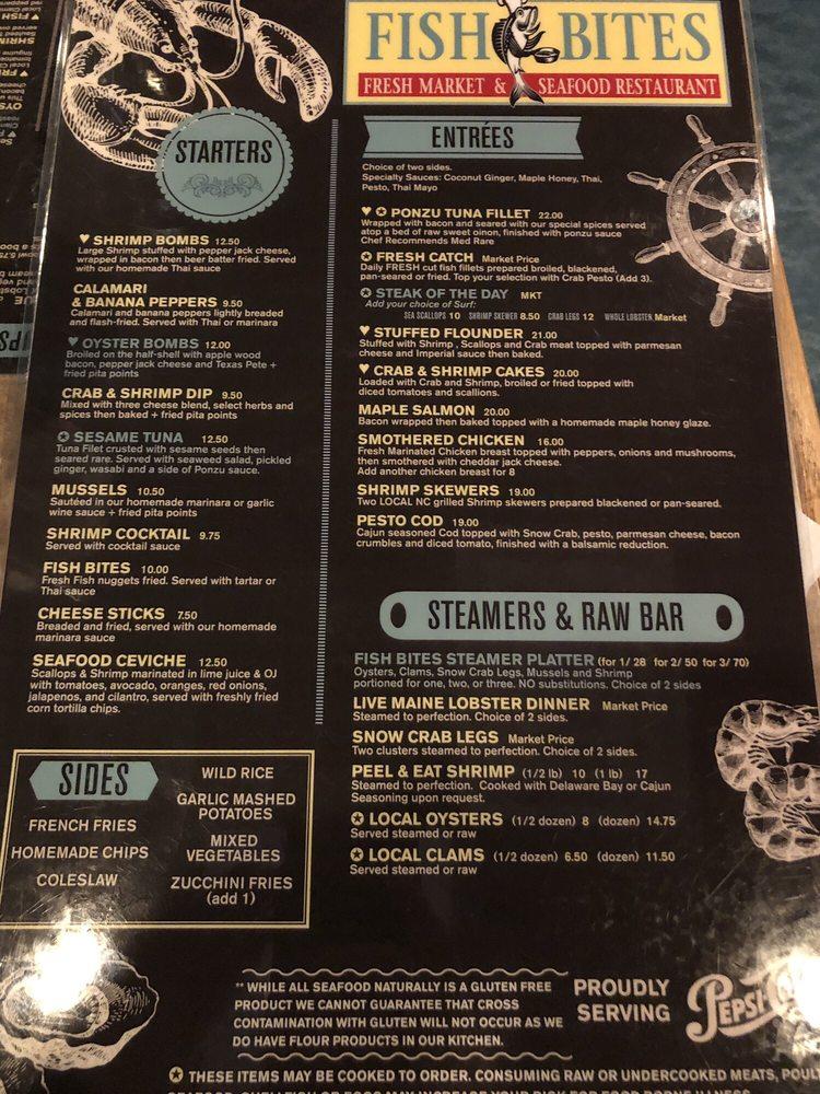 Menu at Fish Bites Seafood Restaurant, Wilmington