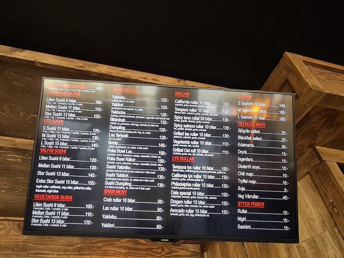 Menu at Dala Sushi borlänge restaurant, Borlänge