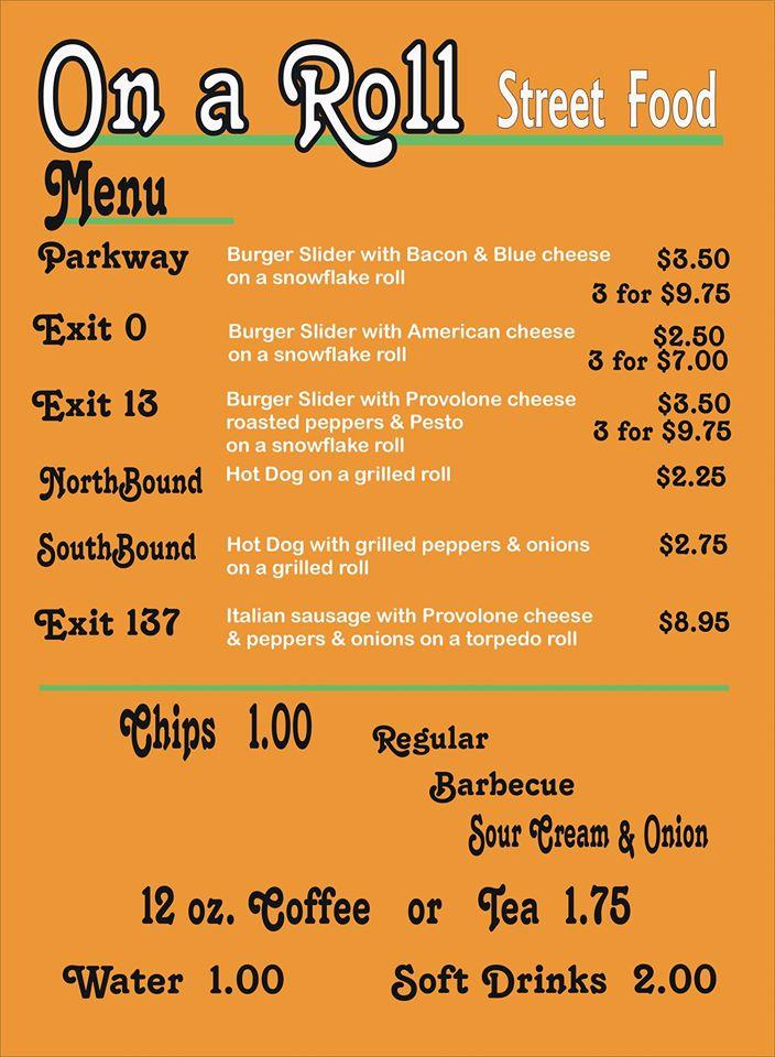 Menu at On a Roll Street Food, Villas
