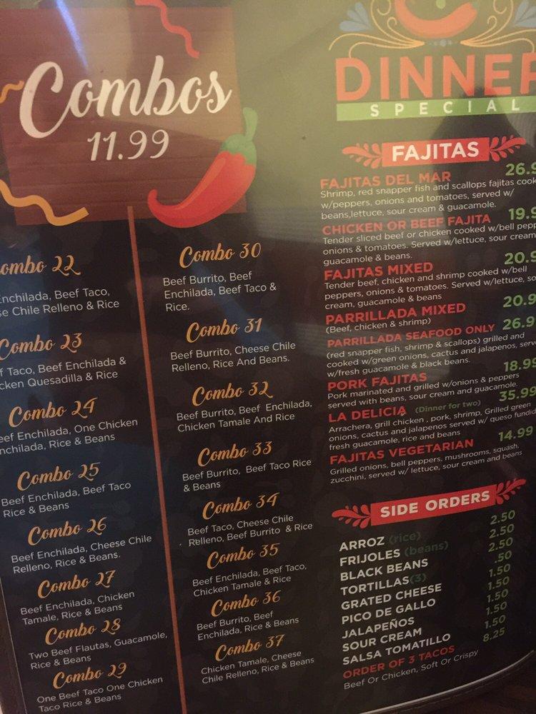 Carta del restaurante Rinconcito Mexicano, Odenton