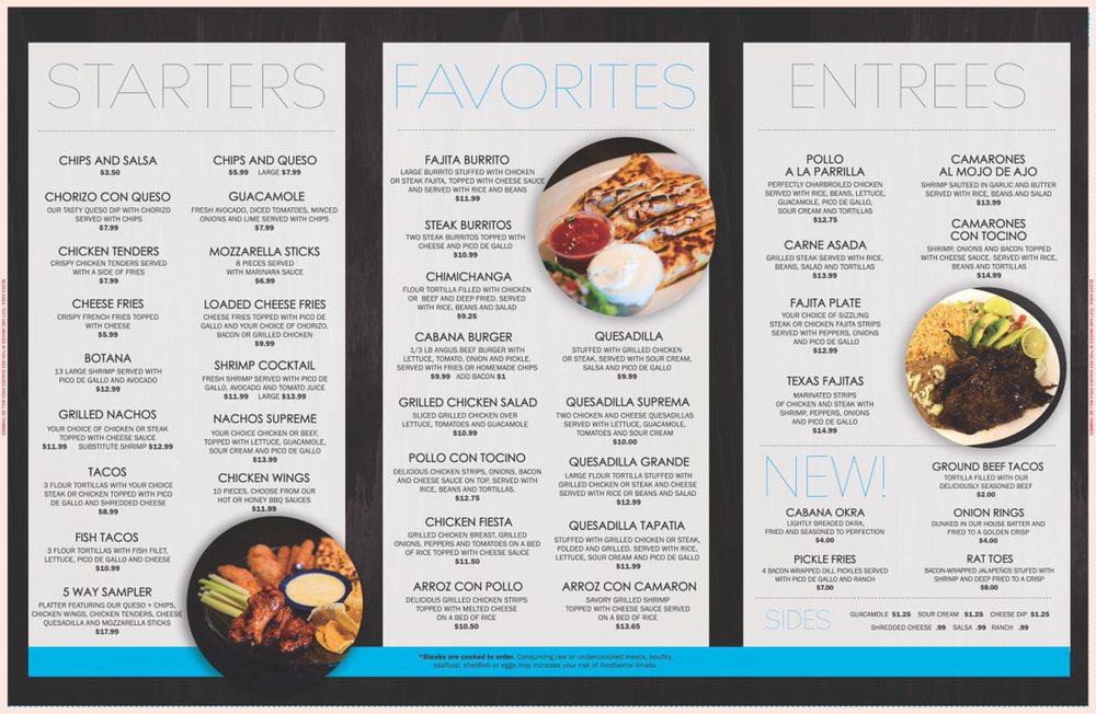 Menu at Copa Cabana Bar and Grill, Nashville