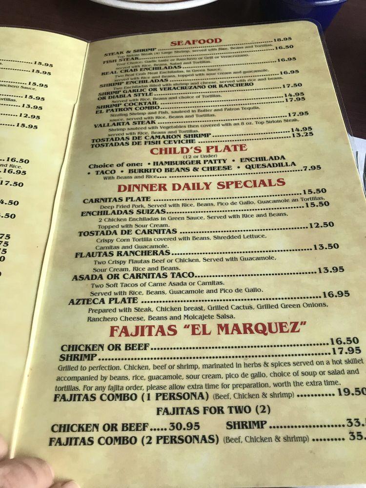 Menu at Mexico 1900 Restaurant, La Mirada