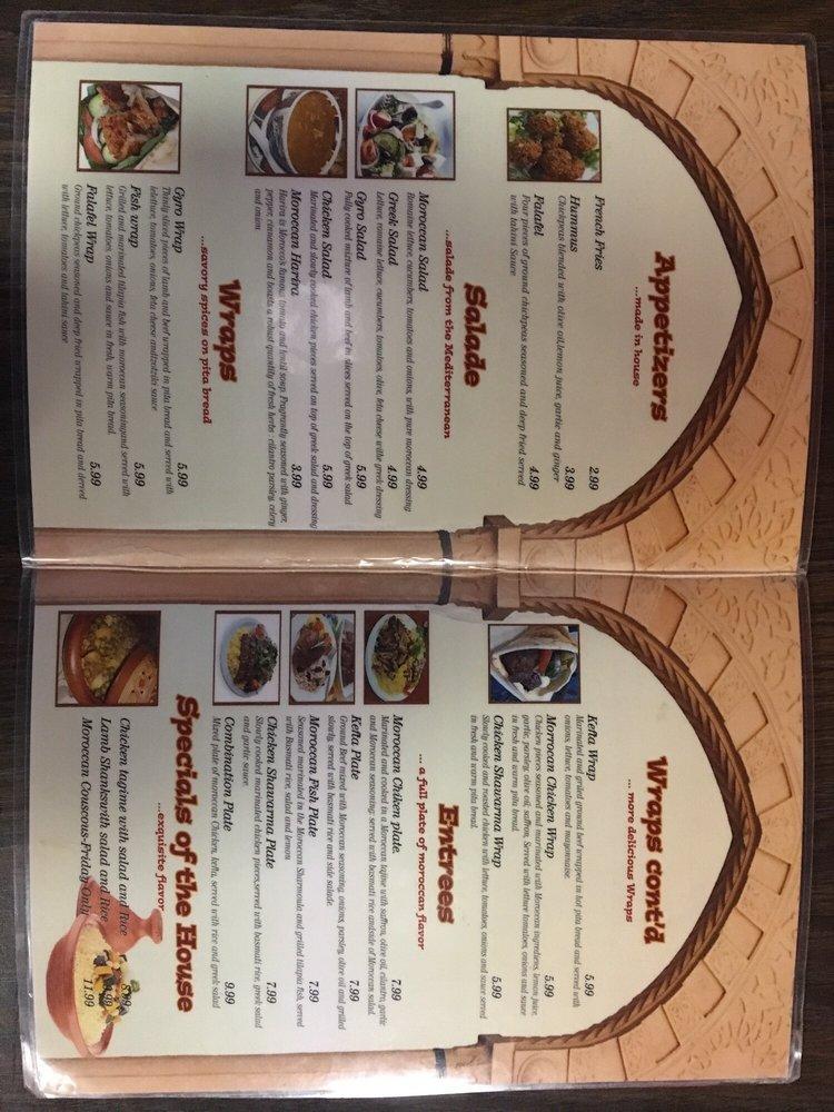 Menu at Moroccan Cuisine & cafe, San Antonio, Fredericksburg Rd #215