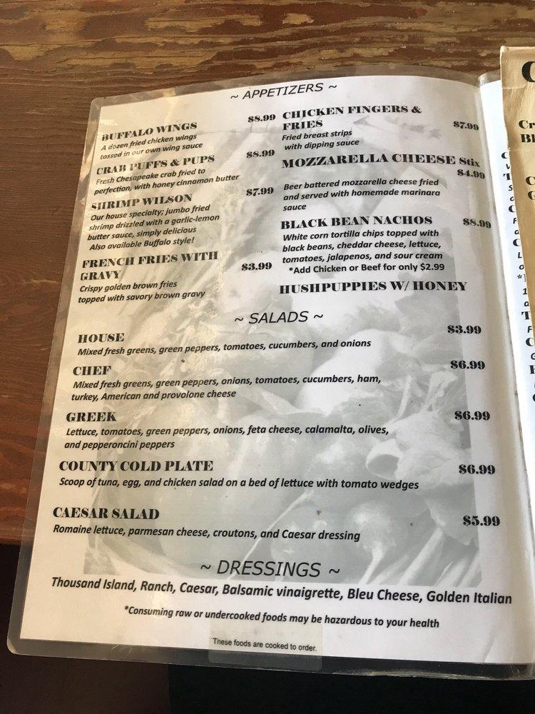 Menu at Princess Anne County Grill restaurant, Virginia Beach, Dam Neck Rd