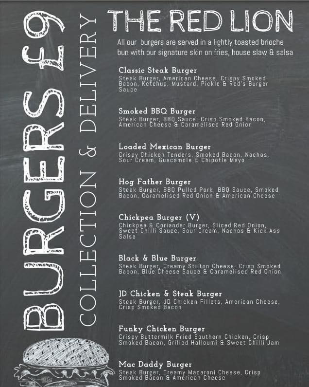Menu at The Red Lion Inn pub & bar, Prestatyn, 4 Ffordd Talargoch
