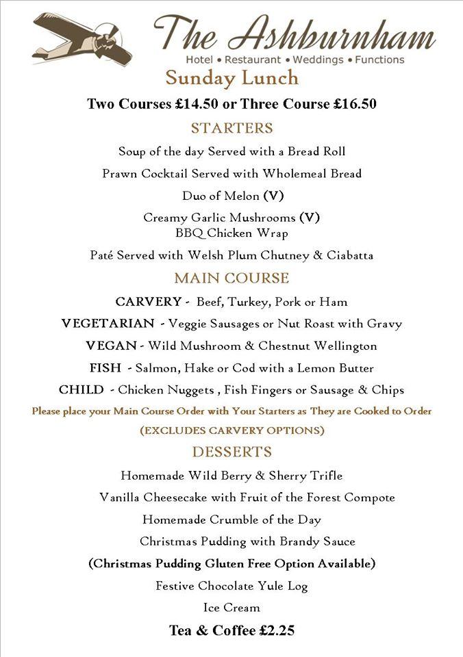 Menu at The Ashburnham Hotel pub & bar, Pembrey