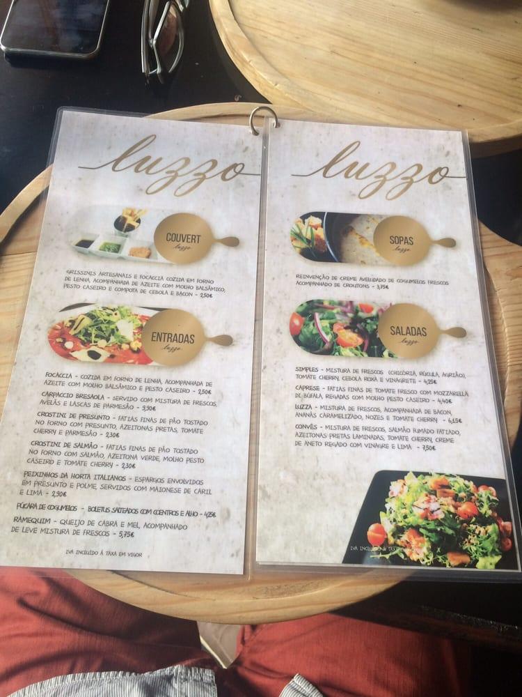 Menu em Pizzaria Luzzo, Lisboa, R. de Santa Marta 37A-C