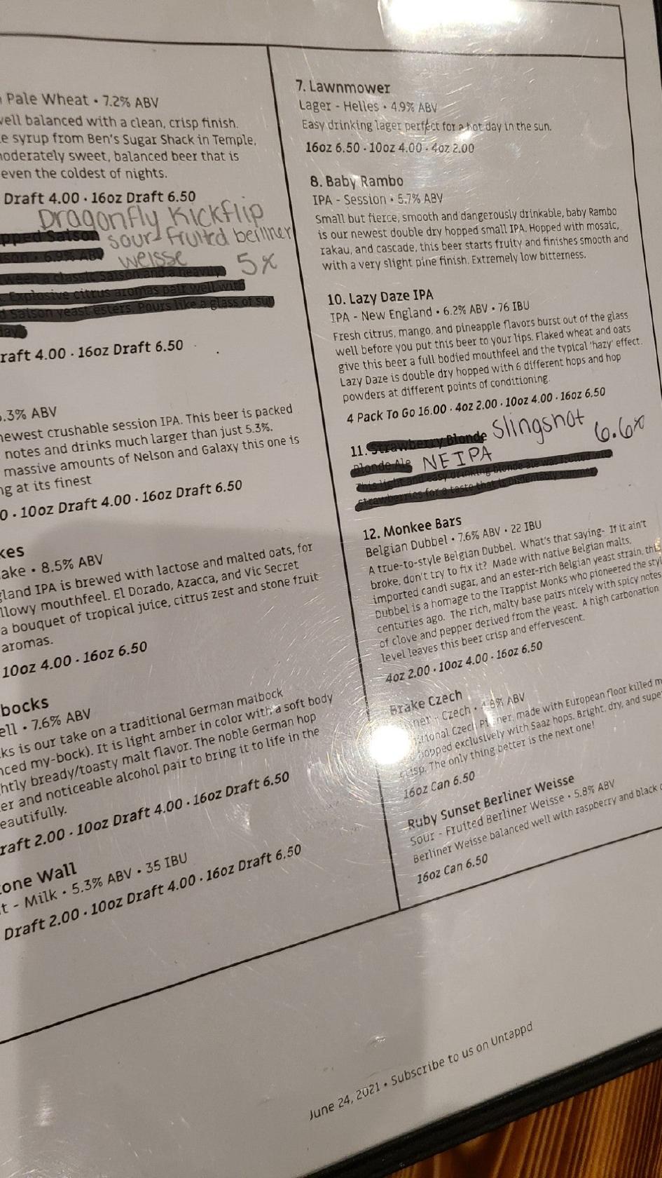 Menu at Samuel Adams Meetinghouse pub & bar, Manchester