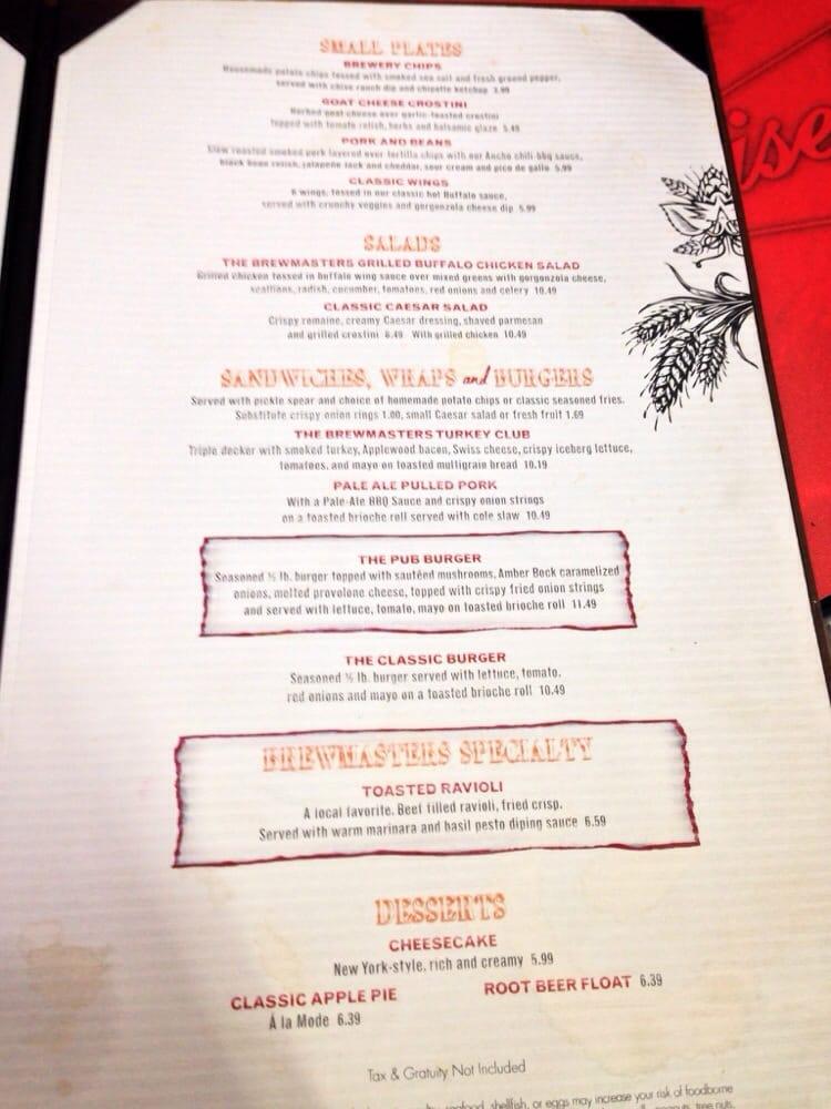 Menu at St. Louis Brewmasters Tap Room pub & bar, St. Louis, St. Louis ...