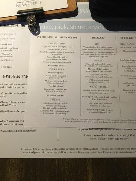 Menu at The Crown pub & bar, Henlow, 2 High St