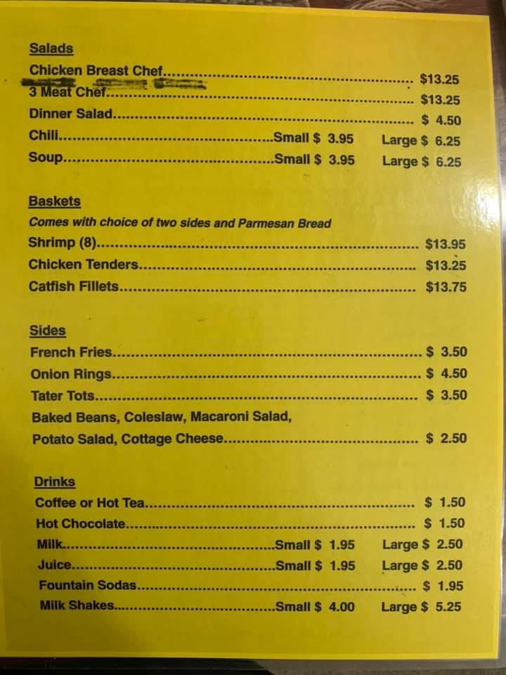 Menu at Carla's North Road Cafe, Nikiski