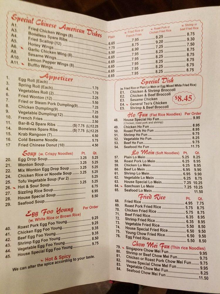 Menu at Eastern China Taste restaurant, Dunwoody