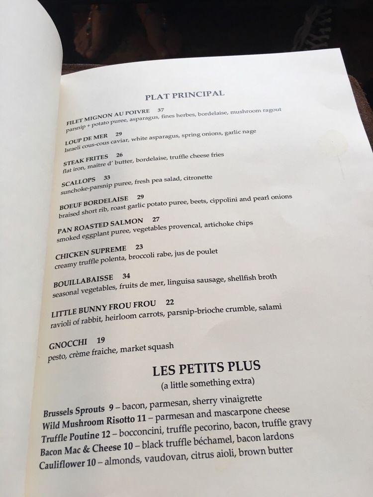 Menu at Perch restaurant, Los Angeles