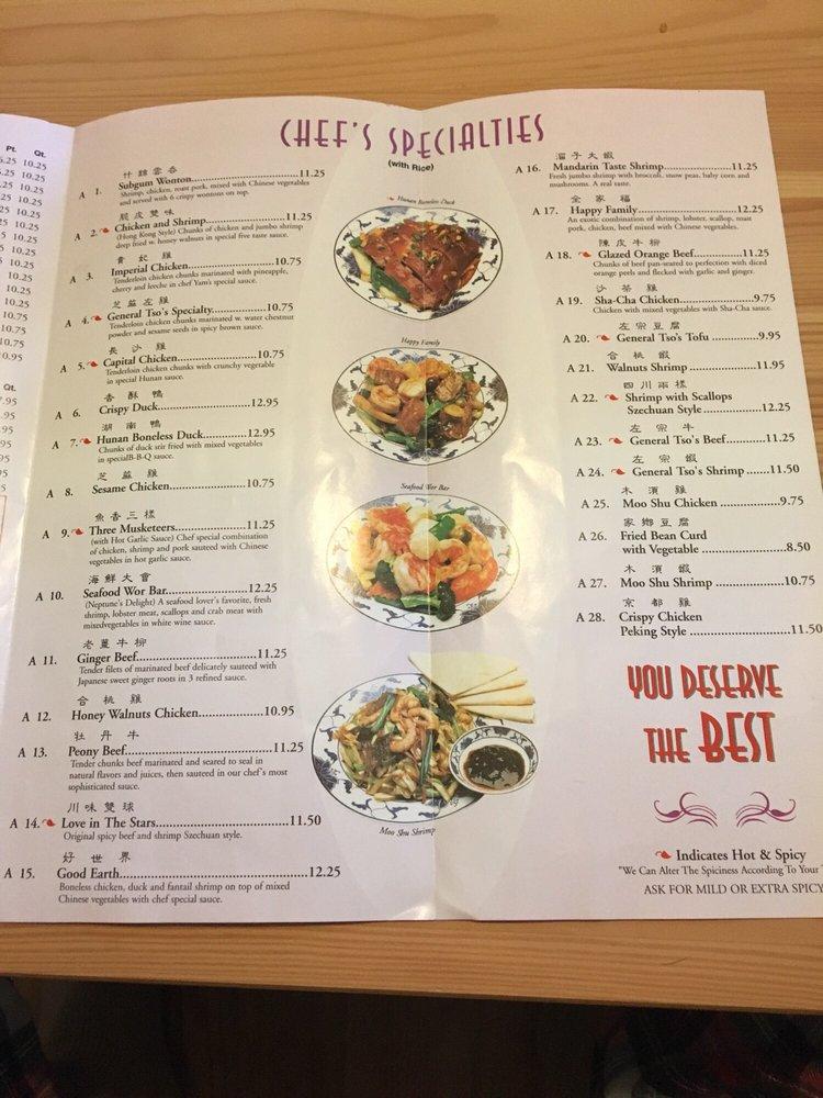 Menu at Szechuan King restaurant, Saugerties
