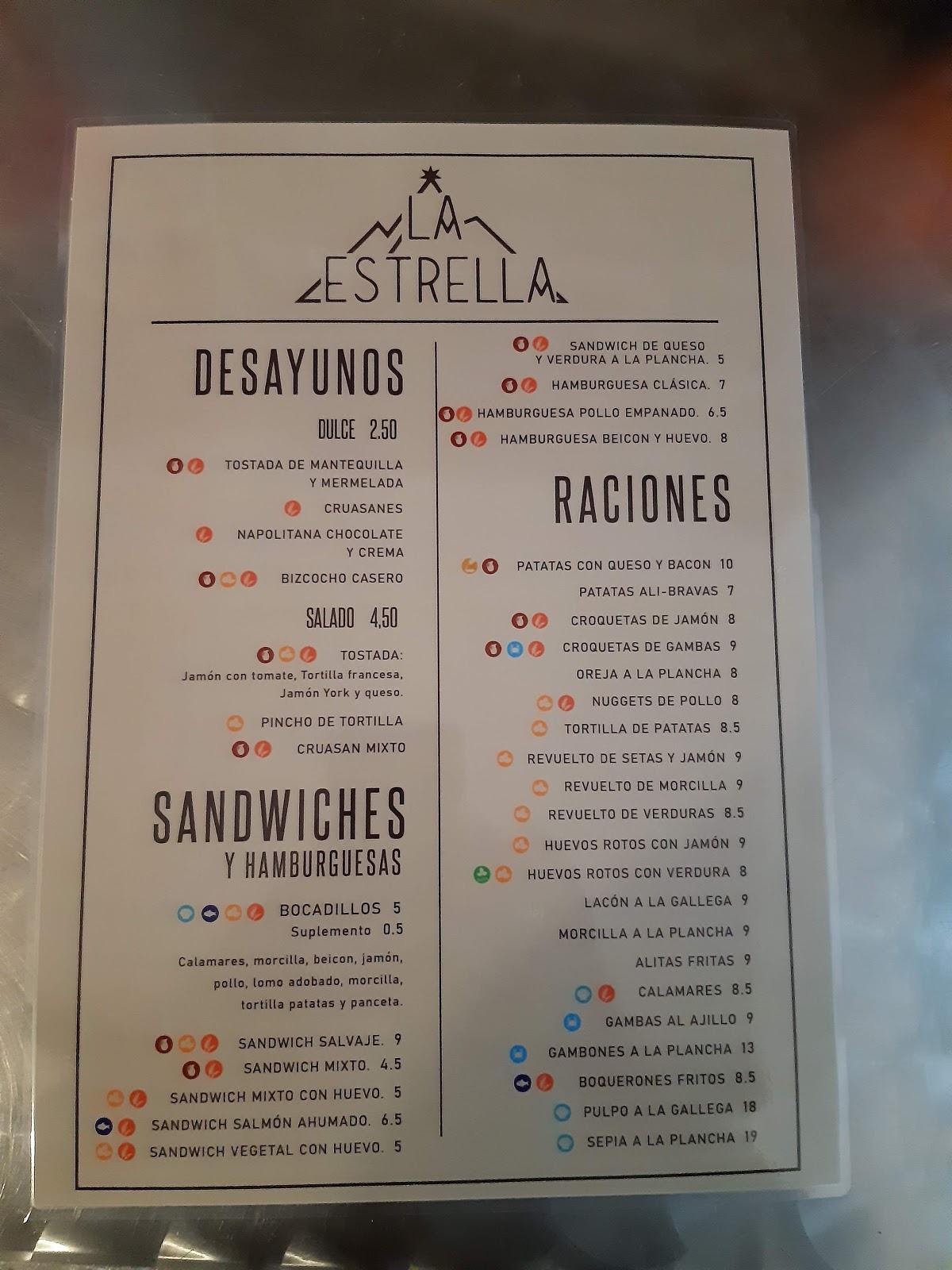 Menu at Bar Restaurante La Estrella, Soto del Real