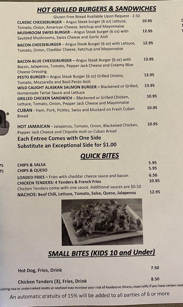Menu at Beach Bites & Burgers cafe, Madeira Beach