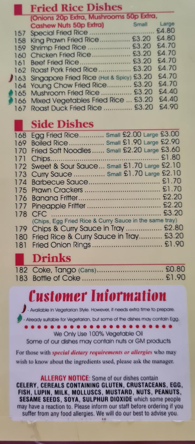 Menu at China Inn Chinese Takeaway B11 fast food, Birmingham, 775 ...