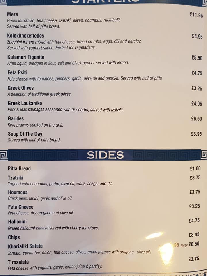 Menu at Delicious Greek Yeeros restaurant, Northampton