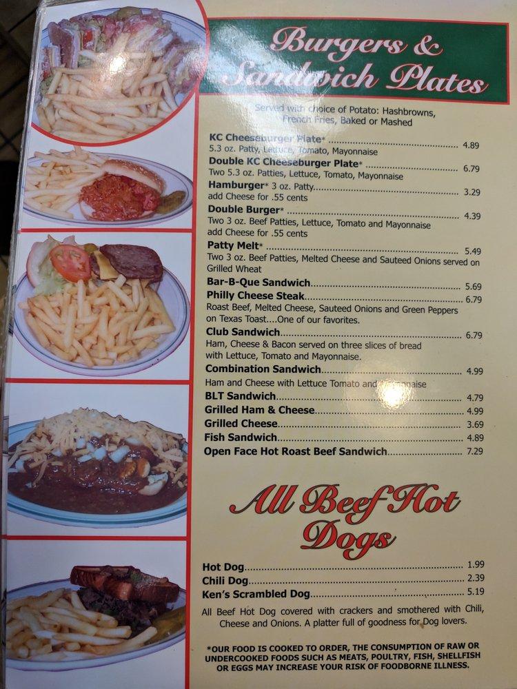 Menu at Ken's Corner Grill restaurant, Smyrna