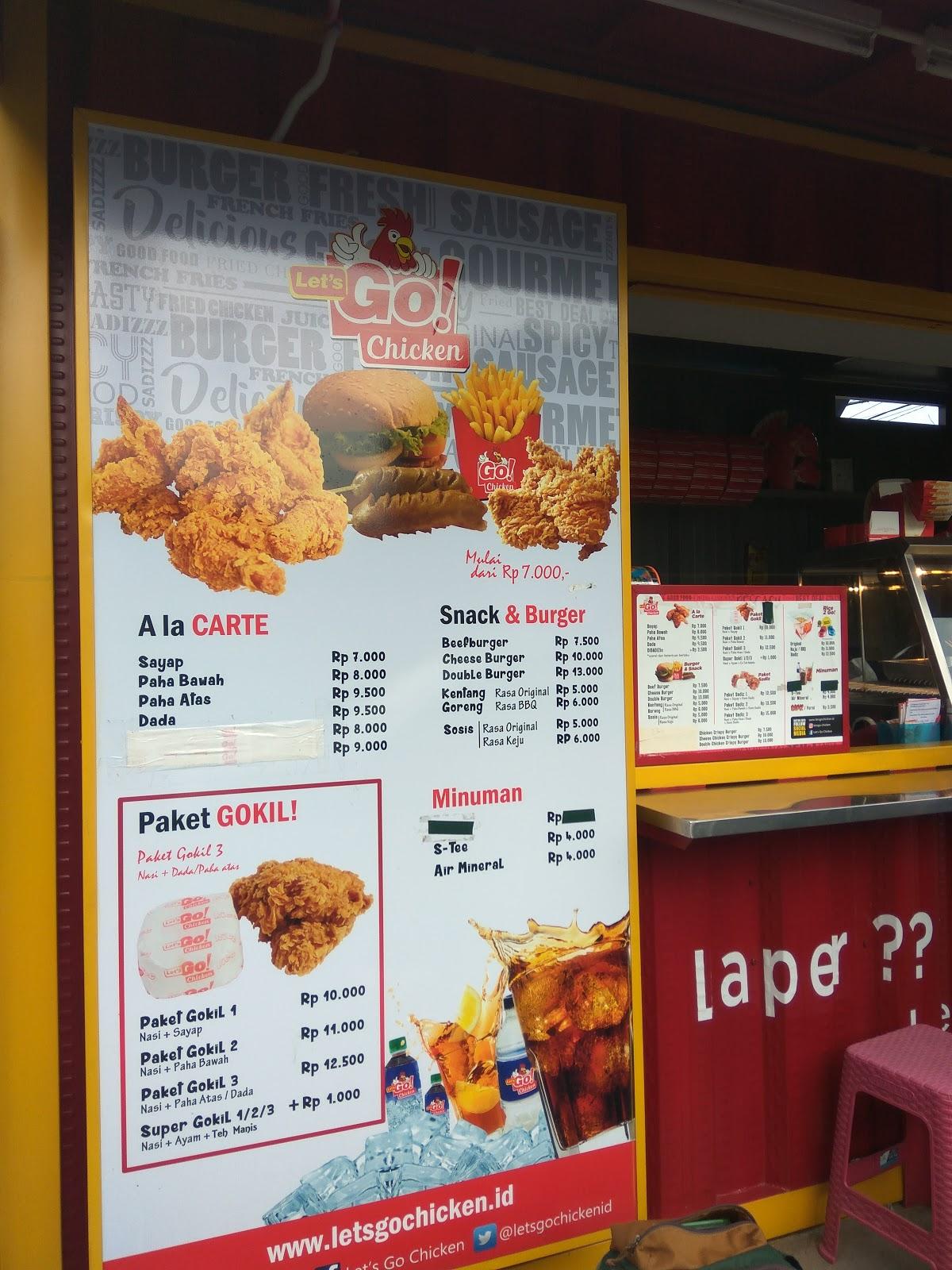 Menu at Let's Go! Chicken Bandulan restaurant, Malang, Jl. Bandulan No.25b