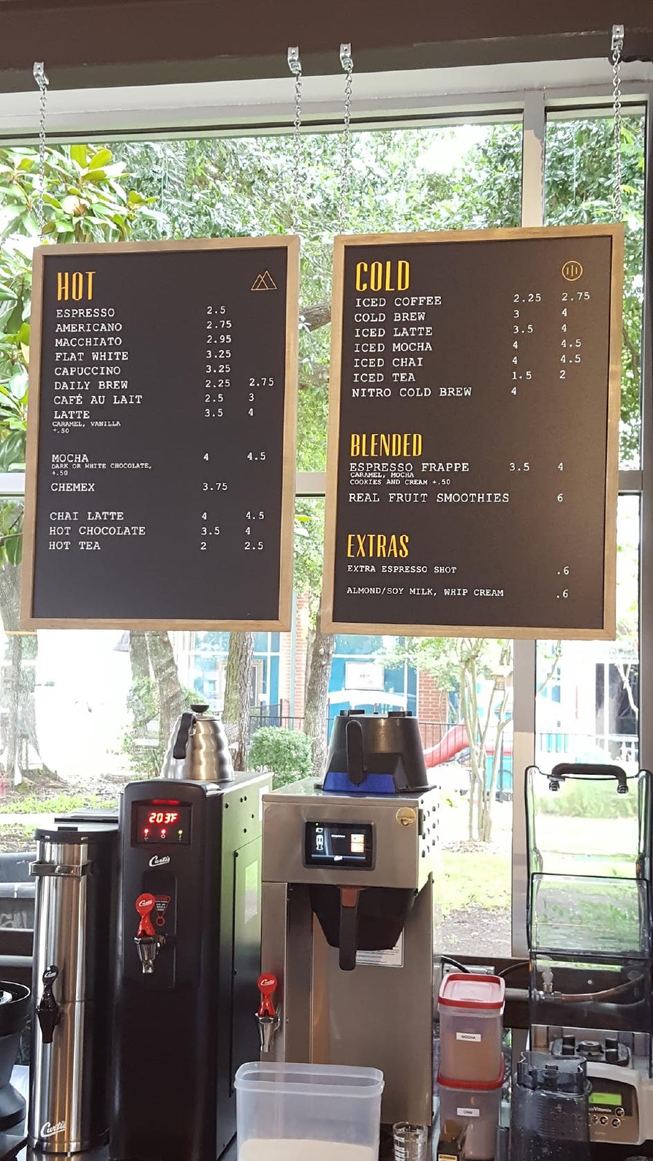 Menu at Third Gen Coffee restaurant, The Woodlands