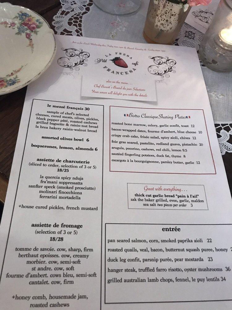 Menu at La Fresa Francesa pub & bar, Hialeah
