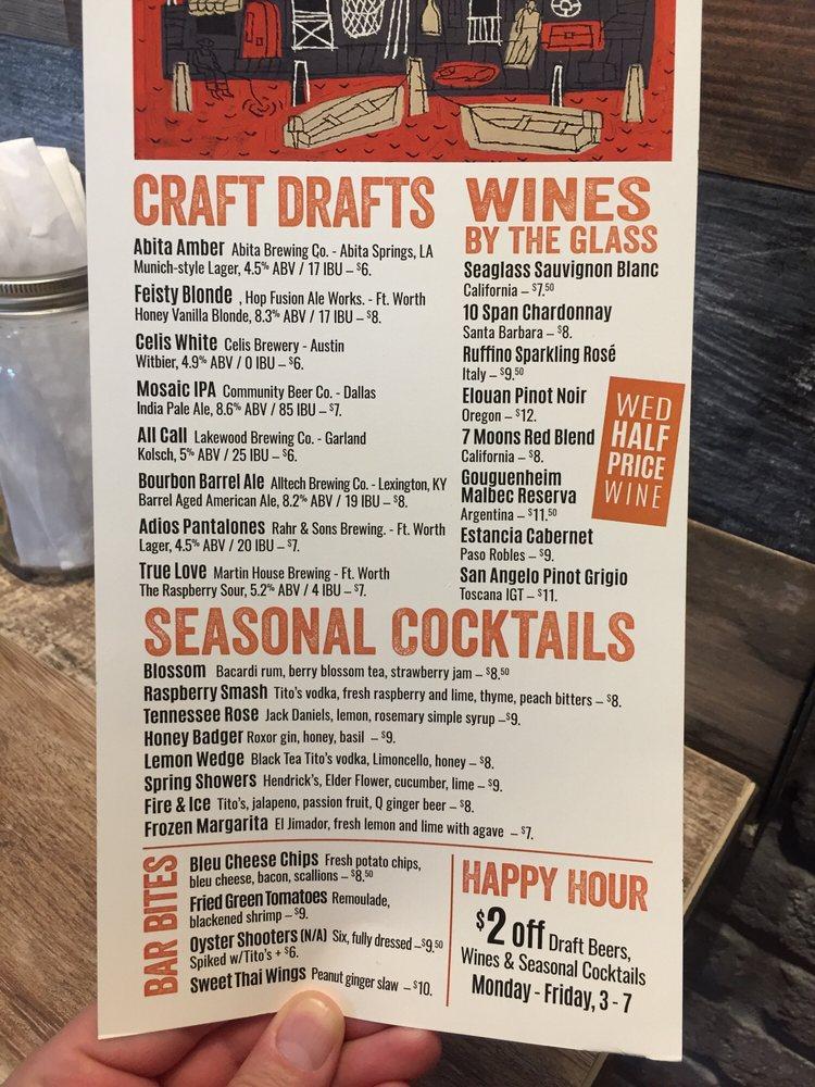 Menu at Tricky Fish pub & bar, Fort Worth, Convair Dr #301