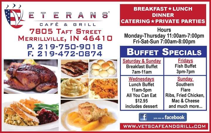 Menu at Veterans' Cafe and Grill, Merrillville