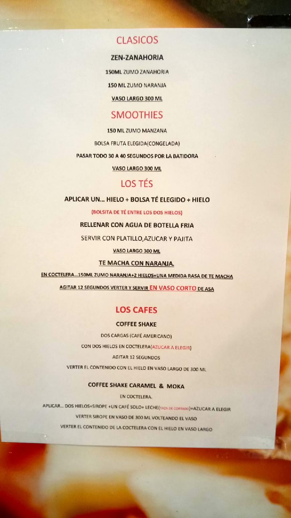 Menu at Granier restaurant, Benidorm, C. Emilio Ortuño