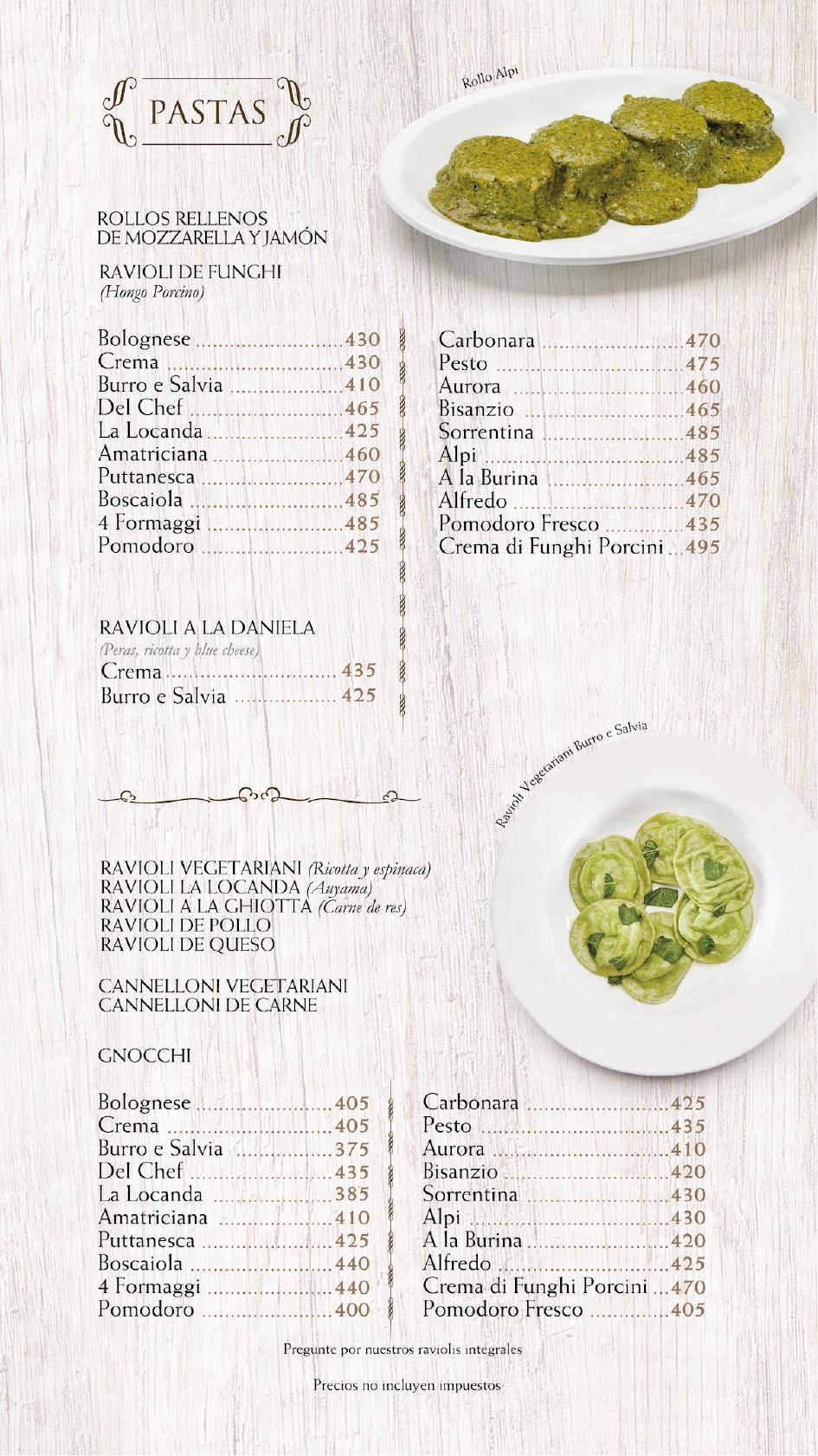 Carta del restaurante La Locanda Punta Cana, Punta Cana, Avenida ...