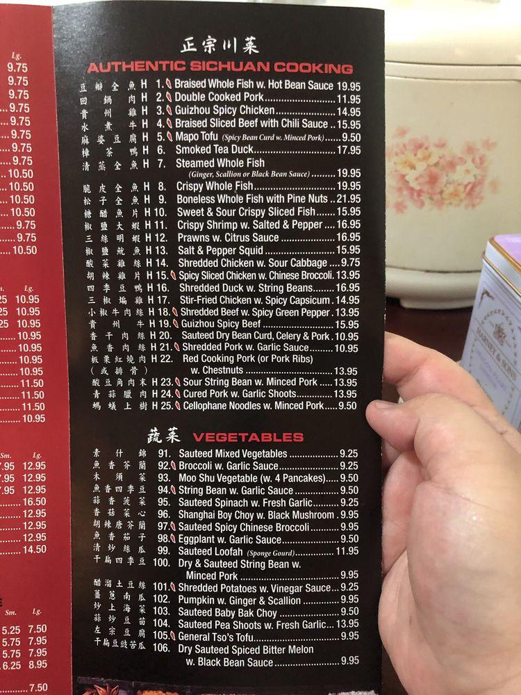 Menu at Grand Sichuan House restaurant, New York City, 5th Ave