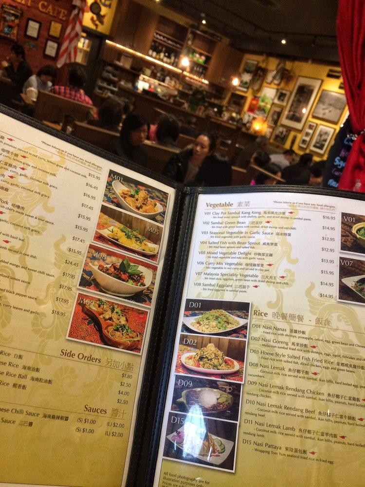 Menu at Ipoh Malay Cuisine restaurant, Vancouver
