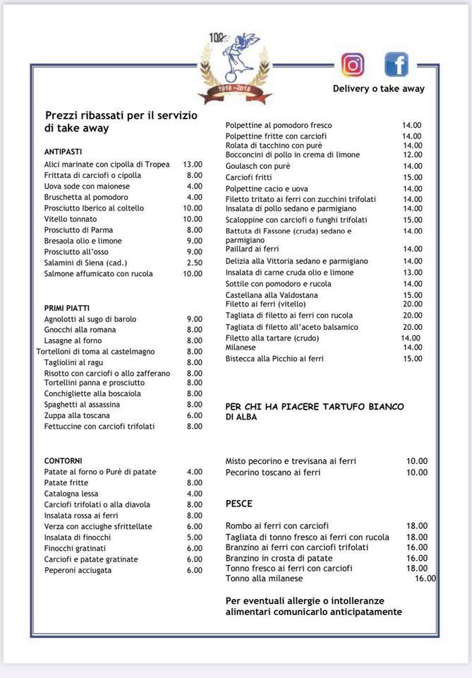 Menu at Ristorante Vittoria dal 1918, Turin