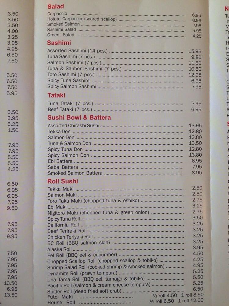 Menu at Momo Taro Japanese Restaurant, Surrey