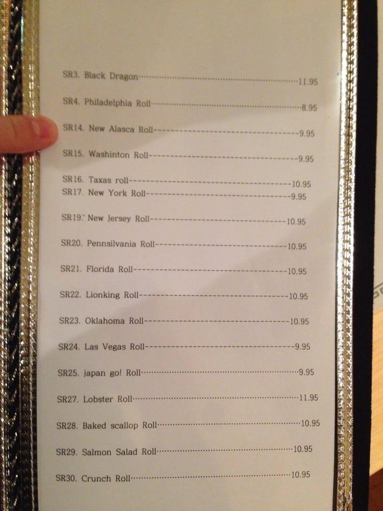 Menu at Japan Go Sushi restaurant, Moncton