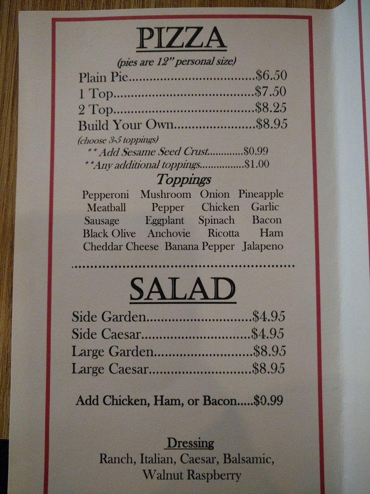 Menu at Top It Off Pizza pizzeria, Tyler, TX-323 Loop #108