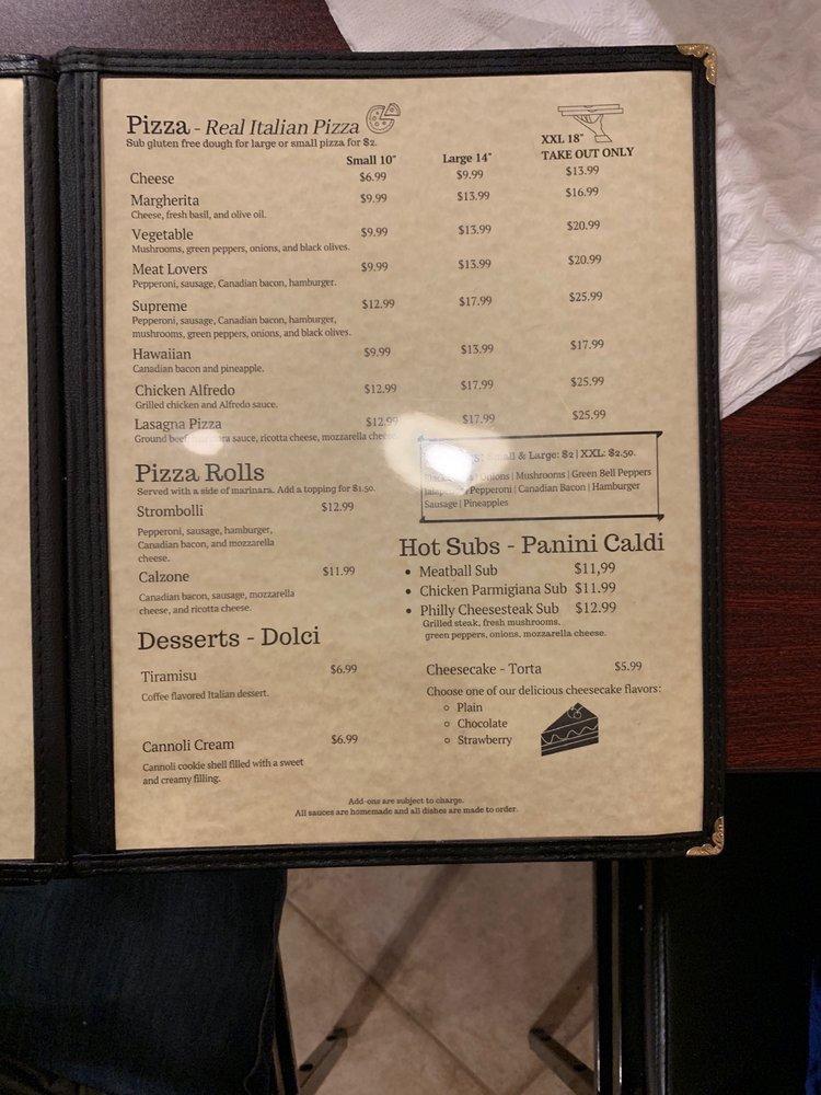 Menu at Bella's Italian Restaurant, Lee's Summit