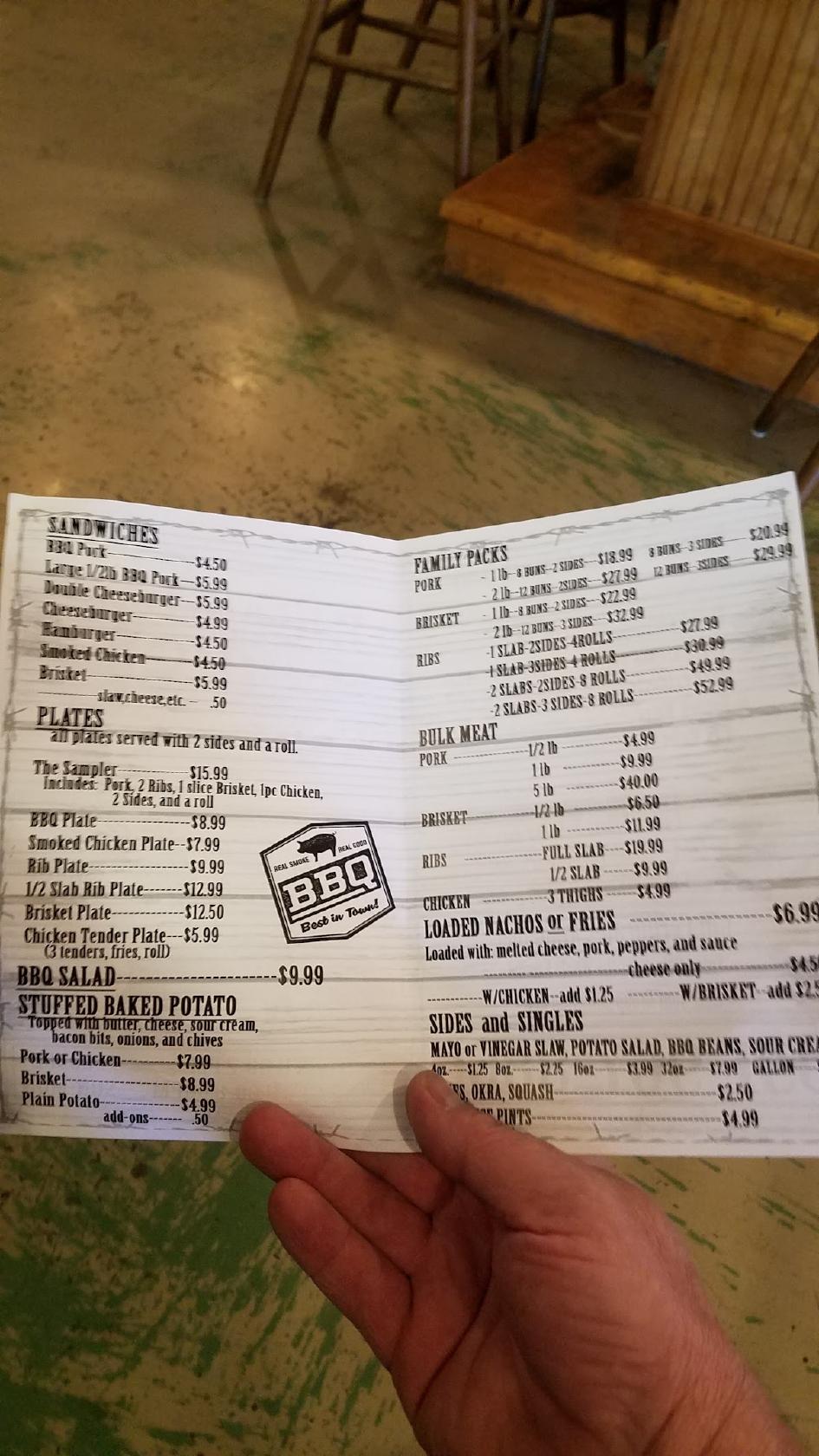Menu at Big Marv's BBQ, Winchester, Aedc Rd