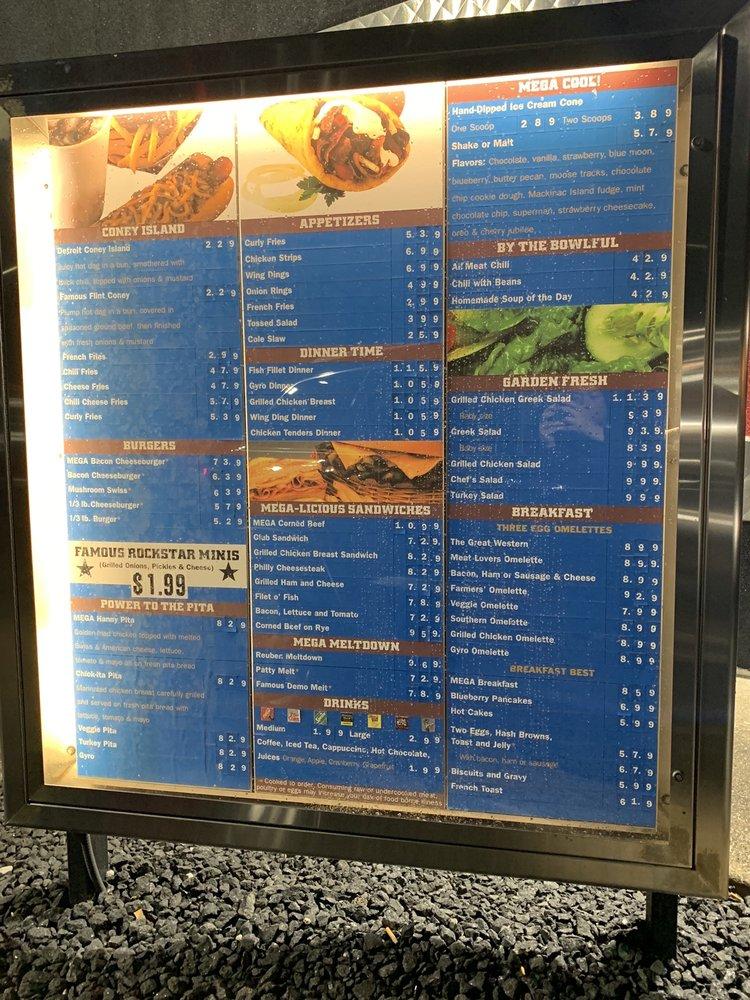 Menu at Mega Classic Diner restaurant, Flint