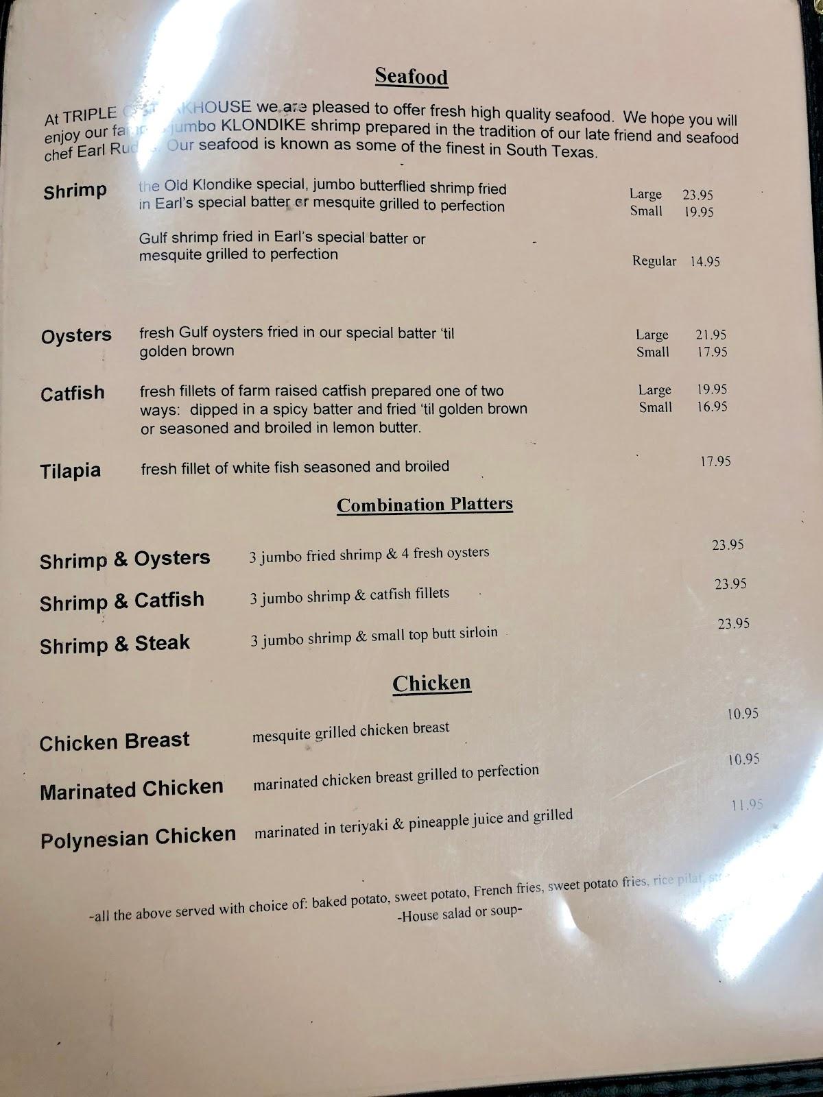 Menu at Triple C Steakhouse, Devine