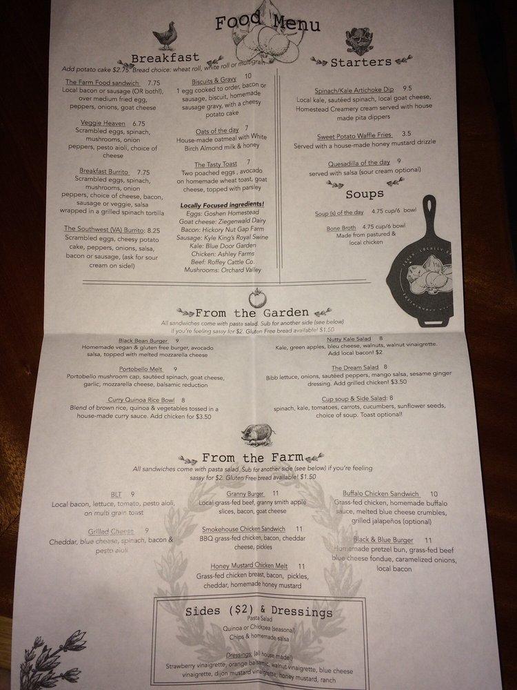 Menu at White Birch Food + Juice pub & bar, Abingdon, 170 E Main St