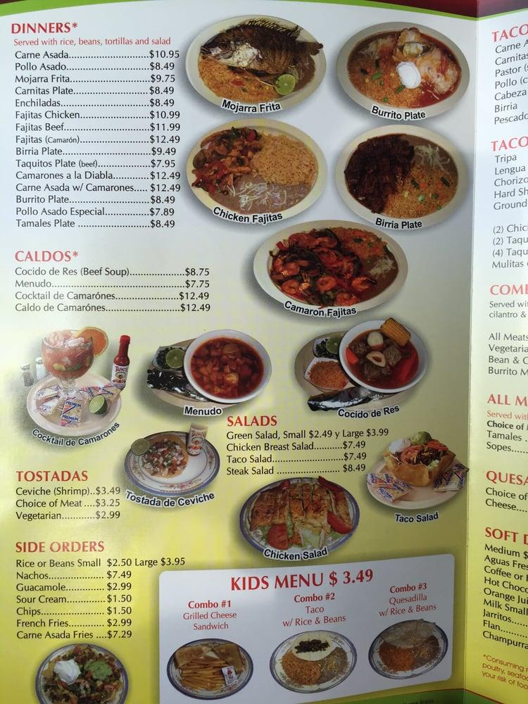Menu at Don Pedro Restaurant, Portland, 615 SE 122nd Ave