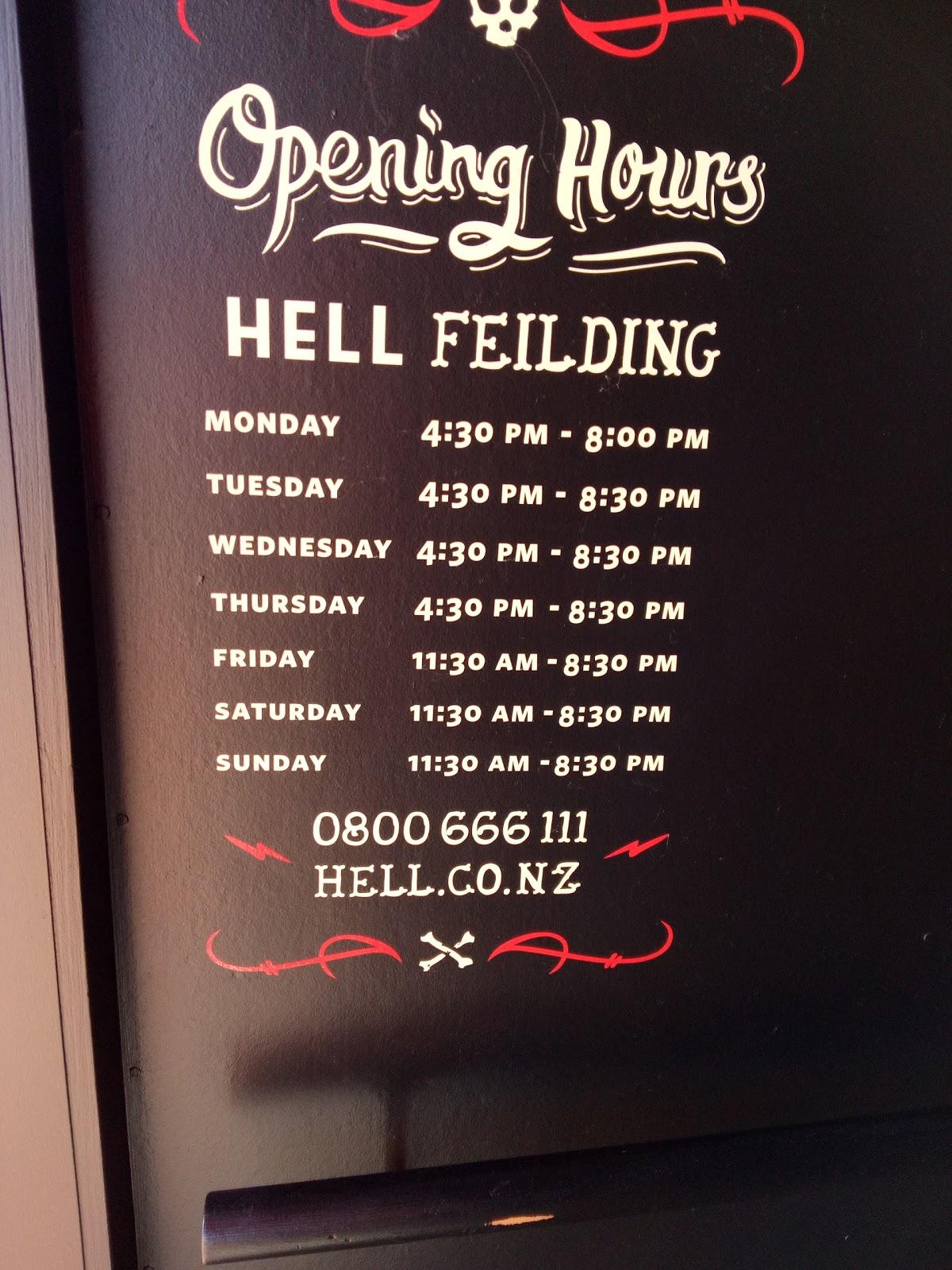 Menu at HELL Pizza Feilding restaurant, Feilding
