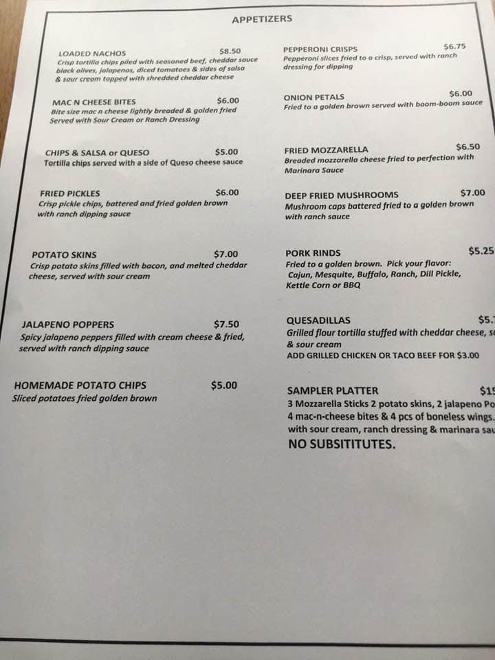 Menu at The Barn on York, Pataskala