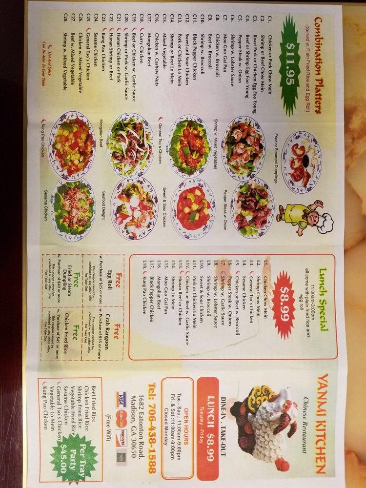 Menu at Yanmi Kitchen restaurant, Madison
