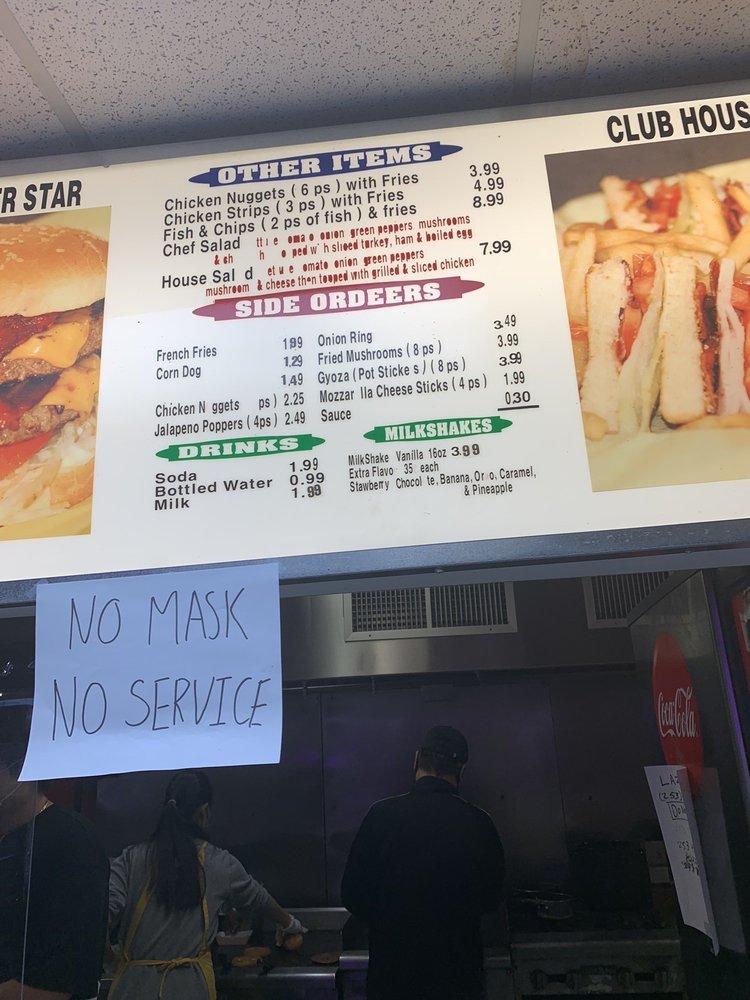 Menu at Allstar Burgers restaurant, Tacoma