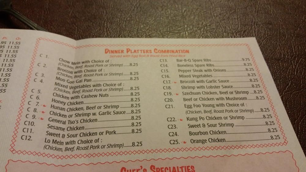 Menu at China Liu restaurant, Leesburg