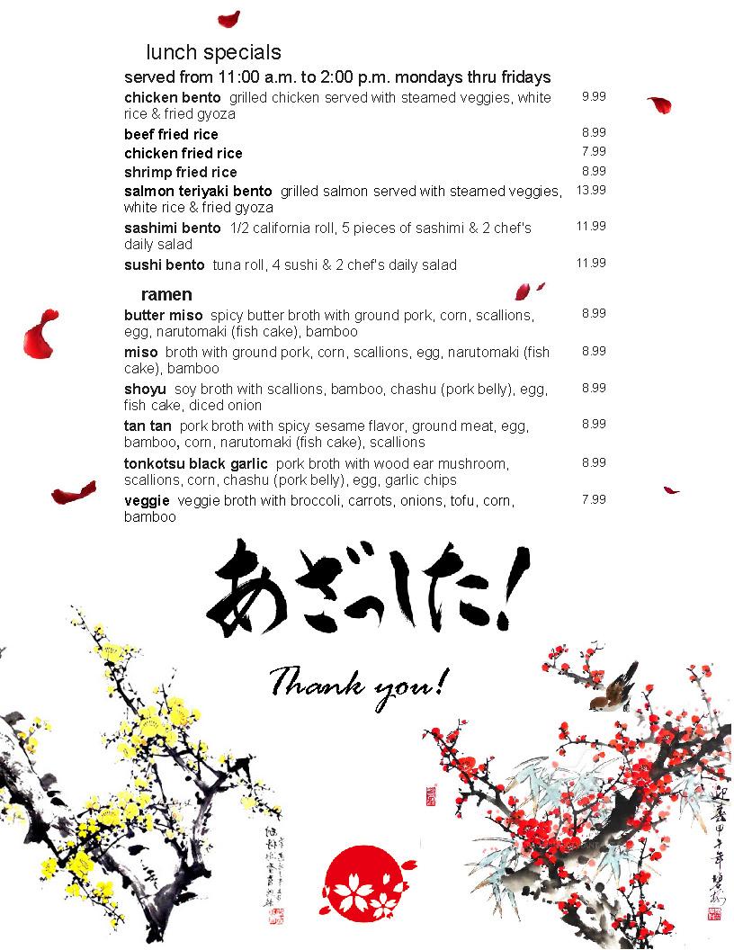 Menu at Ohana - *Sushi*Ramen*Poke restaurant, Waxahachie