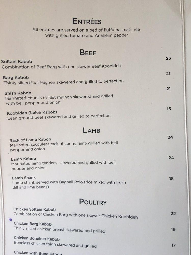 Menu at Raffi's Place restaurant, Glendale