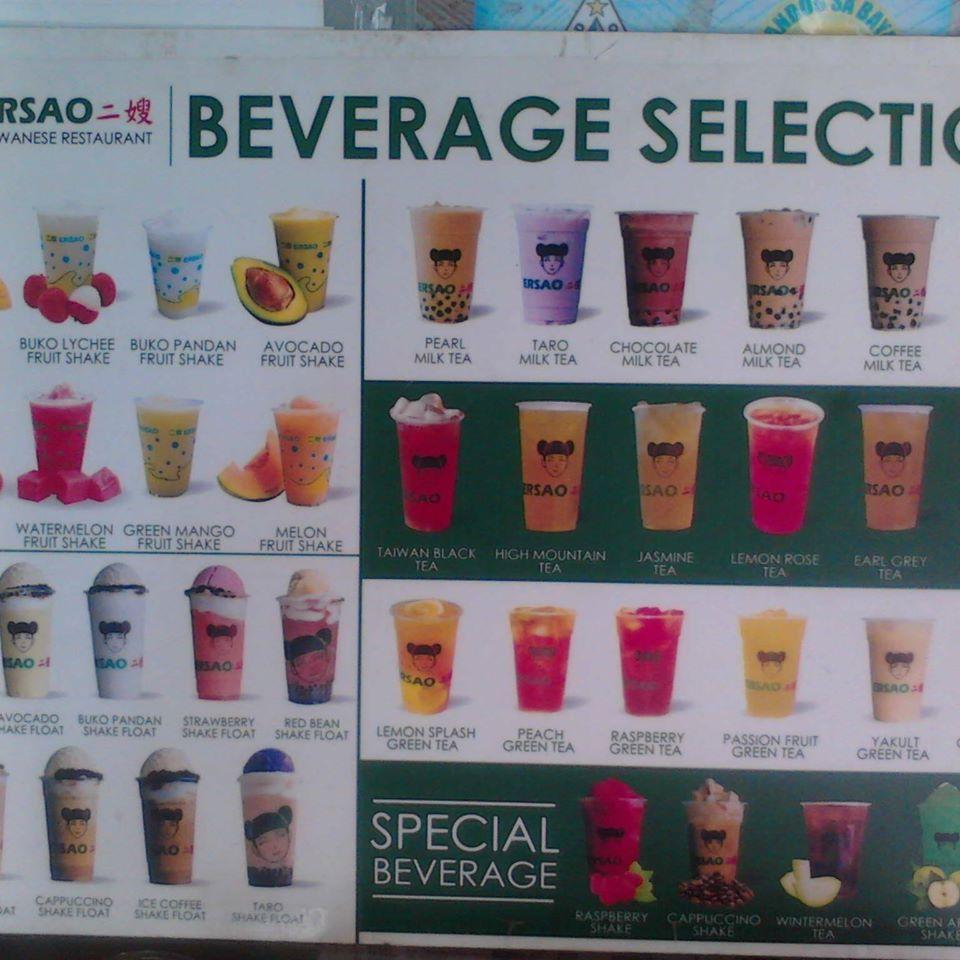 Menu at Ersao Banawe near Retiro Branch restaurant, Quezon City